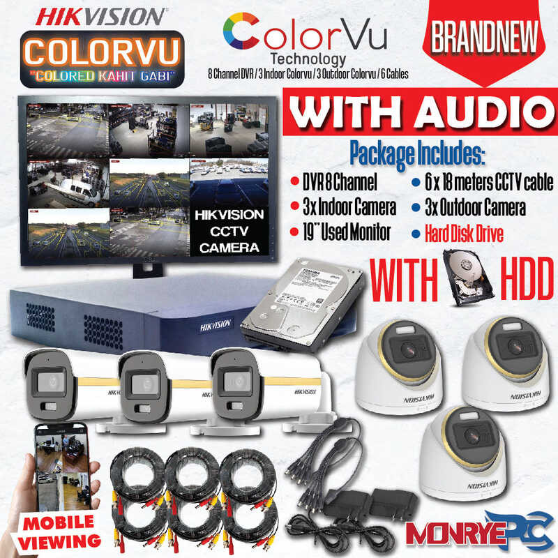 HIKVISION CCTV COLORVU Audio/ Complete Set 6 CAMERA /Dvr 8 Channel WITH ...