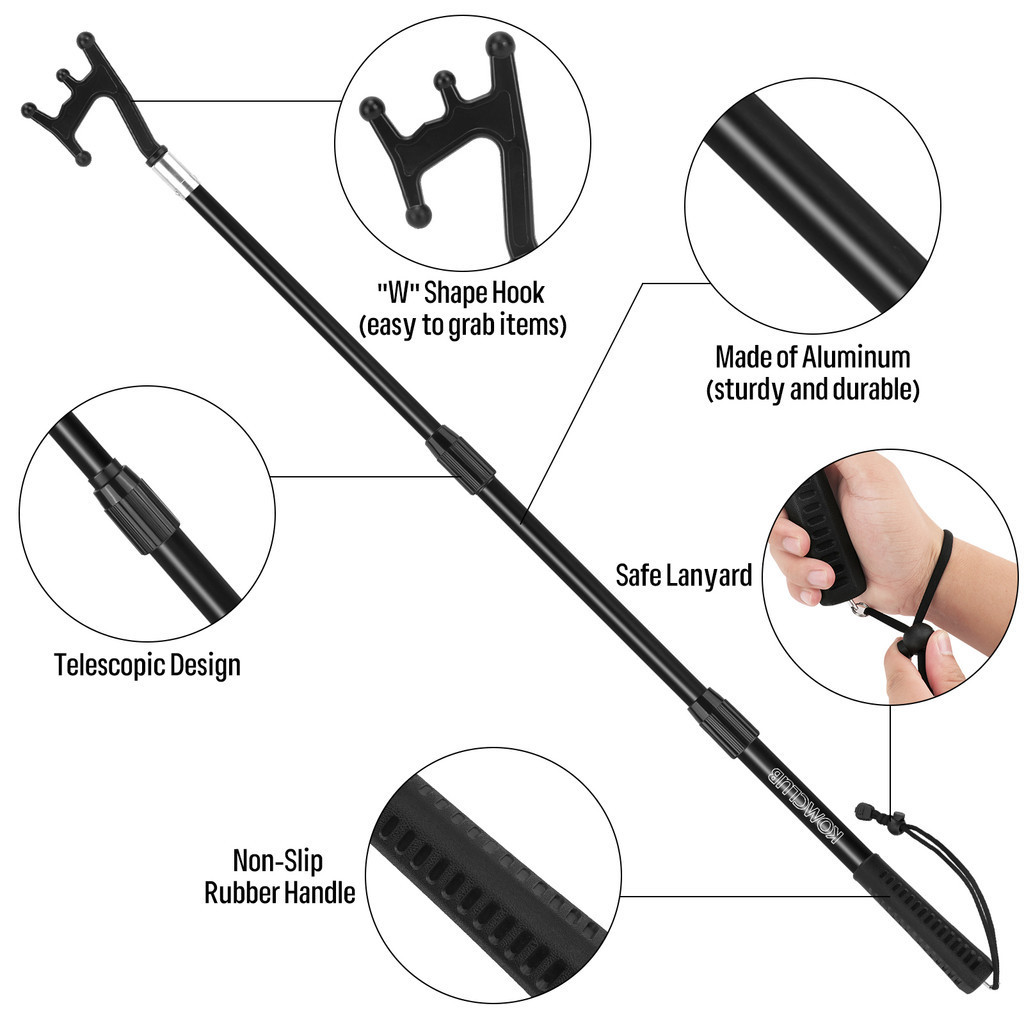 SANLIKE 1M/2.4M Telescopic Boat Hooks Adjustable Boat Hook for Docking ...