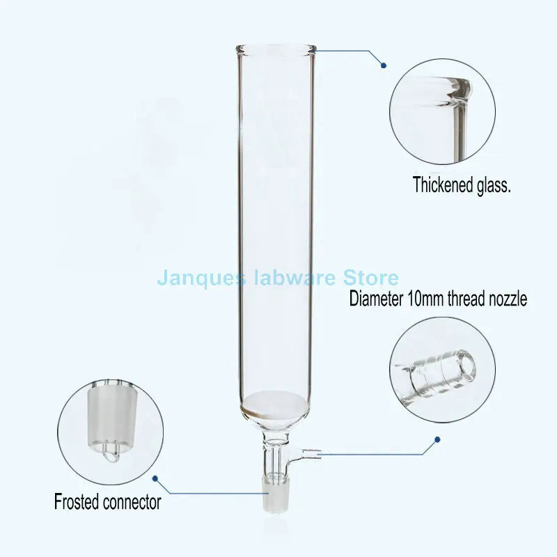 1pcs Lab glass chromatographic column with 19#/24# frosted connection ...