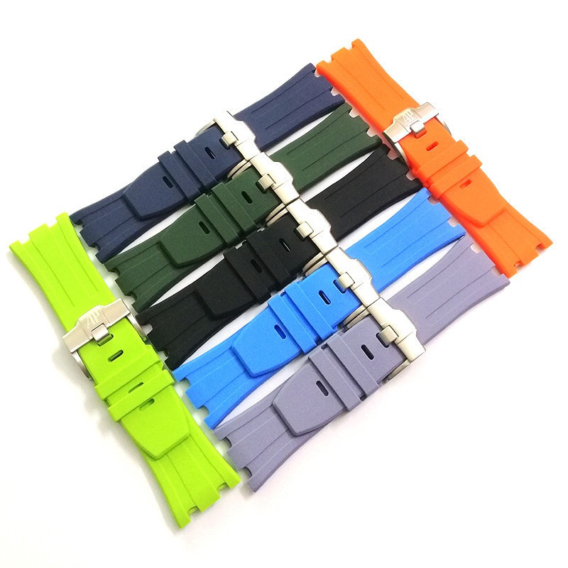 28mm Silicone Rubber Bracelet Women Men Watch Strap Band for AP ...