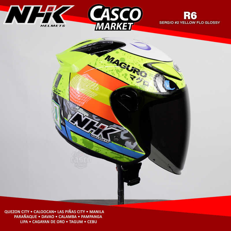 R6 NHK SERGIO # 2 HALF FACE SINGLE VISOR MOTORCYCLE HELMET | Shopee ...