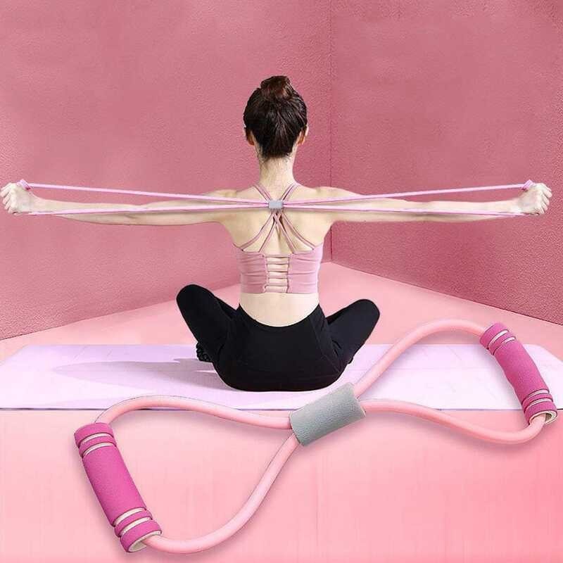 Yoga Resistance Bands Elastic Band Sports Exercise Puller 8-Shaped ...