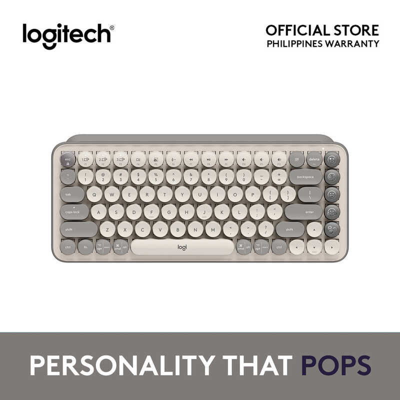 Logitech POP Keys - Mist Sand, Mechanical Wireless Keyboard with ...