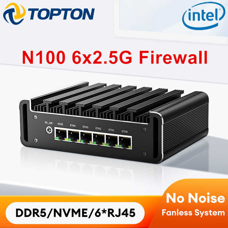 6x2.5G Firewall Router 12th Gen Intel N100 i226-V Fanless Mini PC DDR5 ...