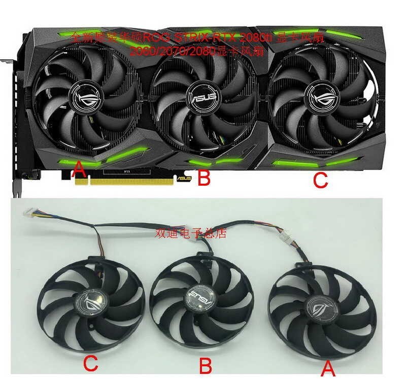 Original New ASUS ROG Strix-Rtx 2080Ti/2060/2070/2080 Graphic Card Fan ...