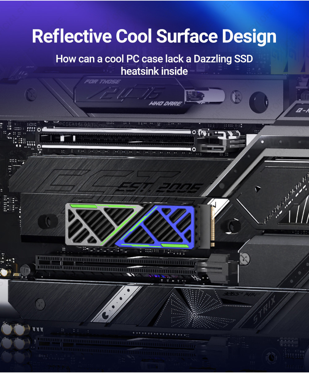 JEYI cooling slot Dazzcold M.2 SSD Heatsink 2280 NVME NGFF Radiator ...