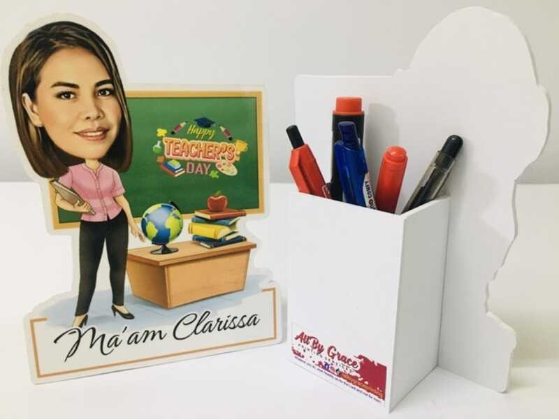 Mini Standee Caricature with Pen Organizer COD | Shopee Philippines