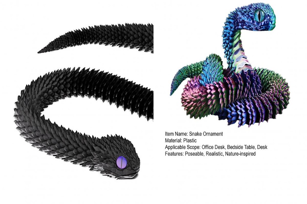 [WT.B] Educational Fake Viper Toy 3d Printed Collection Realistic 3d ...