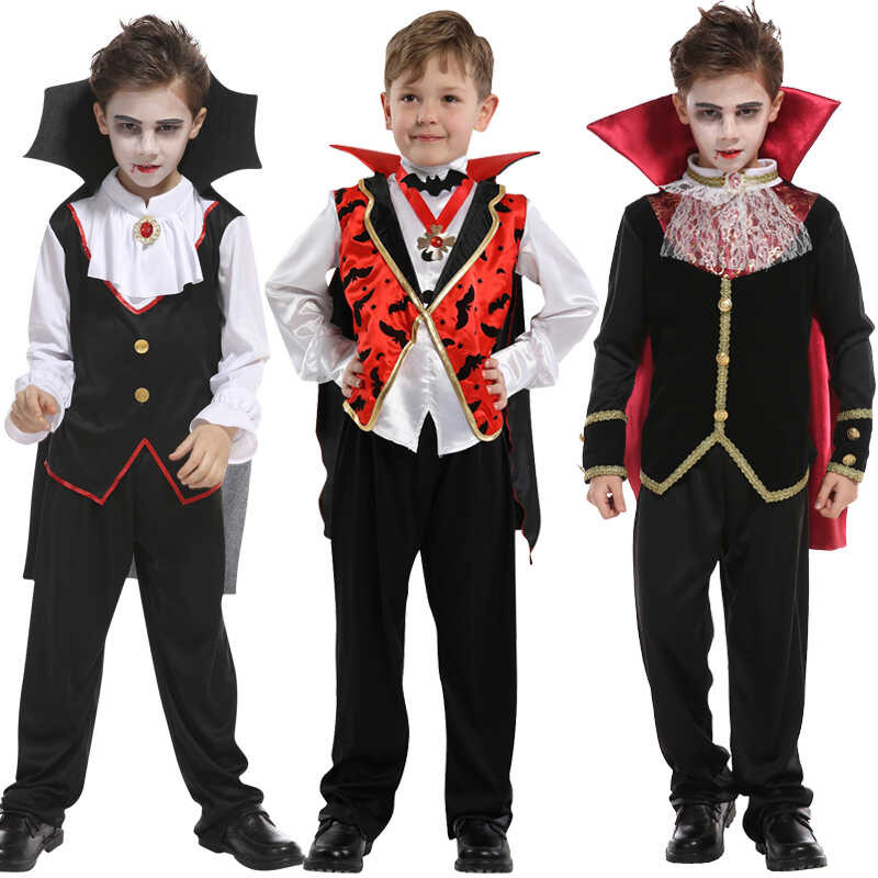 Boys Halloween Costume Vampire Dracula Cosplay Party Dress Up Suit With ...