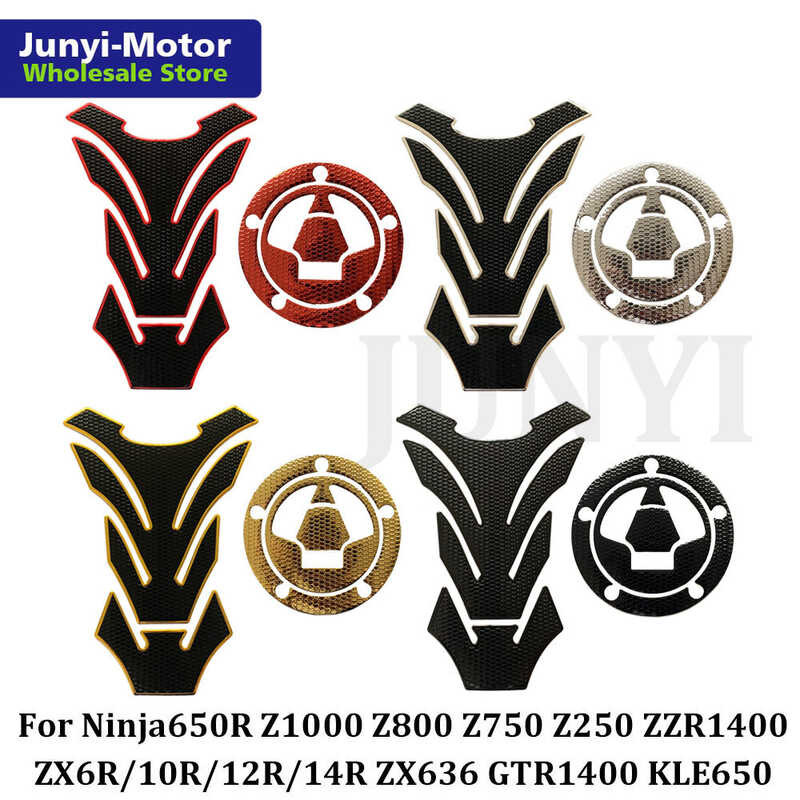 Cover Fuel Tank Gas Cap Pad Grip Sticker Decal For 650R Z1000 Z800 Z750 ...