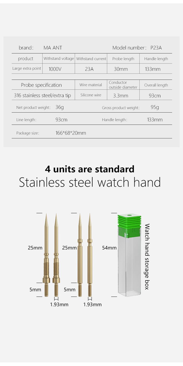 MaAnt P23A multi-purpose test pen, replaceable needle, extra hard tip ...