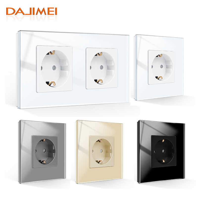 EU DIMEI Russia Standard Single Double Wall Power Sockets Crystal Glass ...