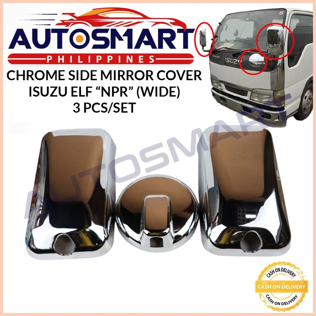 ۞ Isuzu Elf NKR/NPR Chrome Side Mirror Cover Set | Shopee Philippines