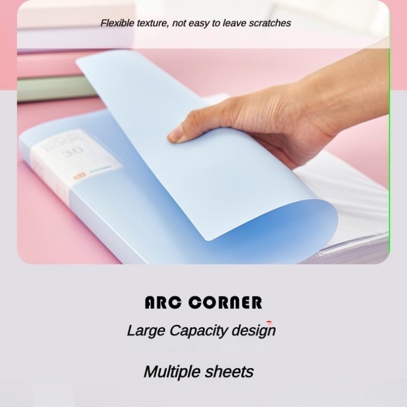 100 A4 Pages Clear Book Expanding File Folder Paper Storage Clear Book ...