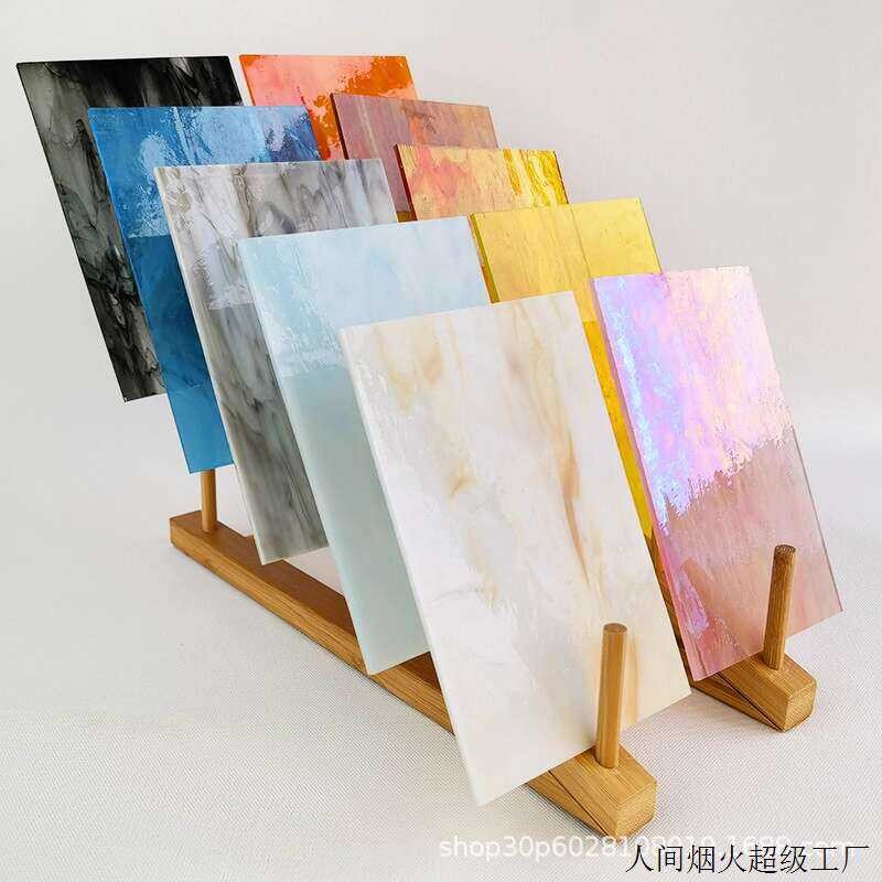DIY Colorful Large Color Glass Mica Sheets Mural Tiffany Lamp Light ...