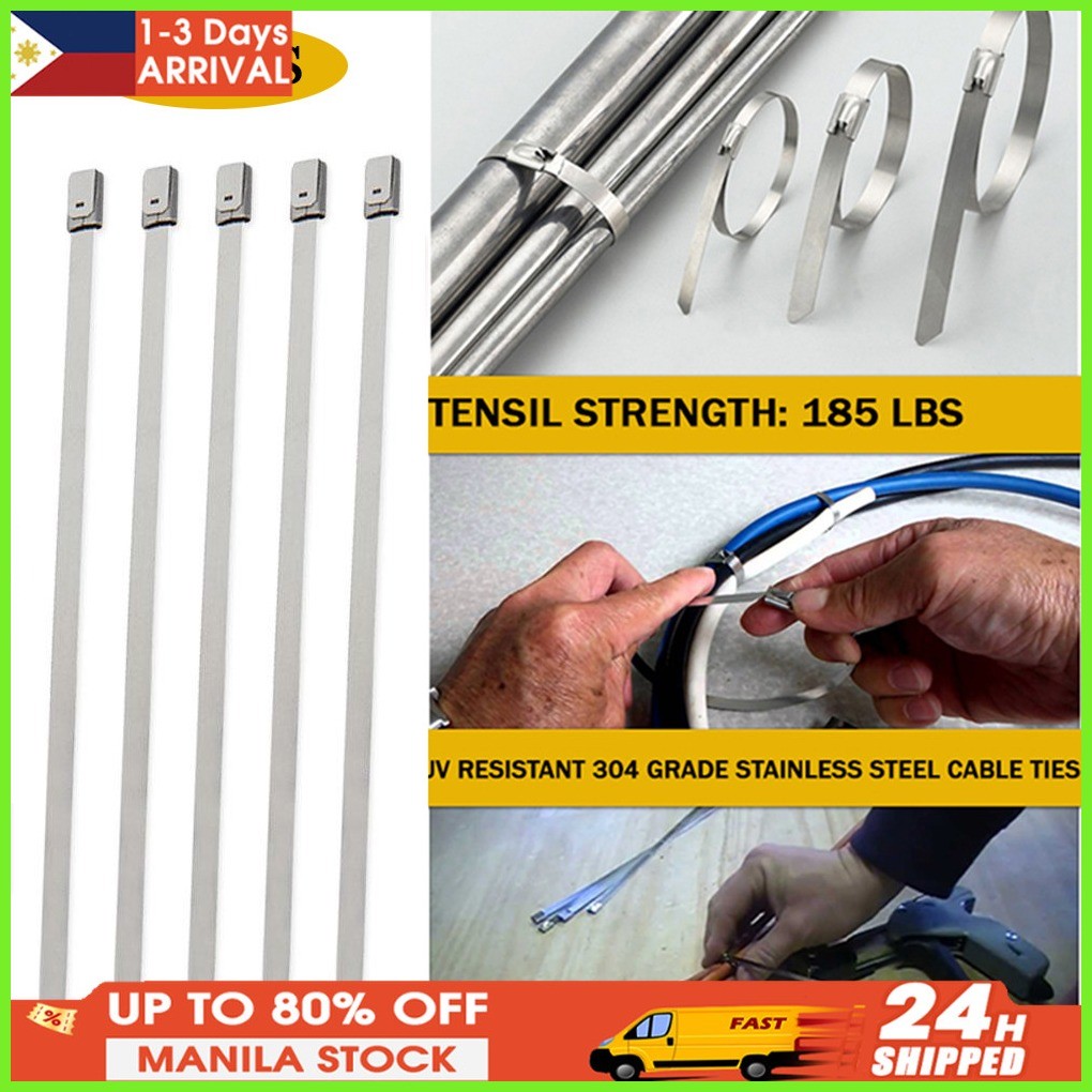 ♥️ 20Pcs Stainless Steel Cable Ties Exhaust Wrap Coated Locking Zip ...