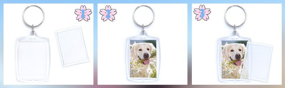 10/30/50Pcs Acrylic Photo Insert Keychain / Transparent Photo Frame Key ...