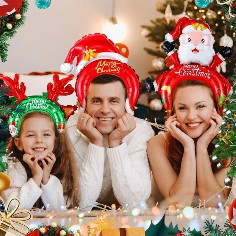 Christmas Inflatable Headbands / Cartoon Santa Claus Antlers Balloon ...
