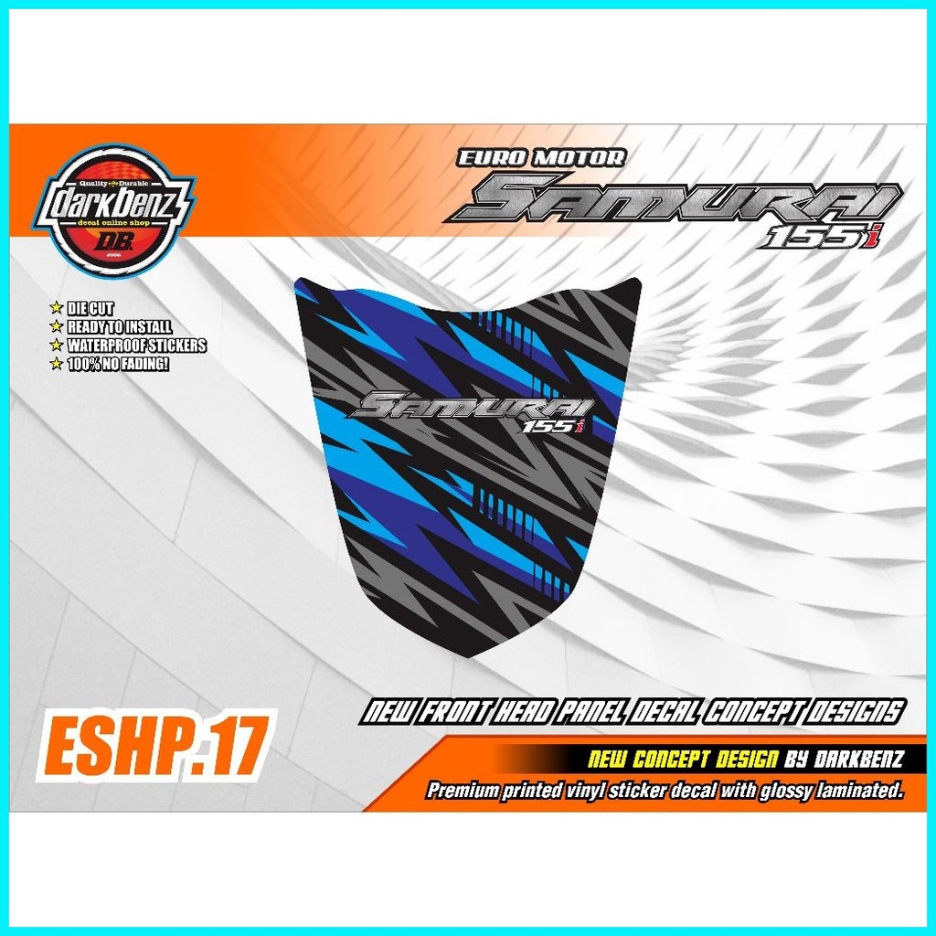Euro Motor Samurai 155i New Head Panel Concept Quality Printed Sticker ...