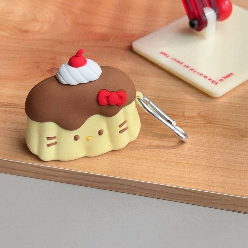 3D Cute Cartoon Sanrio hello Kitty Pudding Cake for Airpods 3 2 1 ...