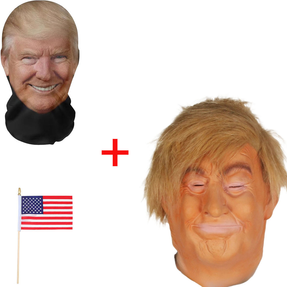 §≈ Helmet Halloween Party Costume Props New Mask Cosplay Donald Trump ...