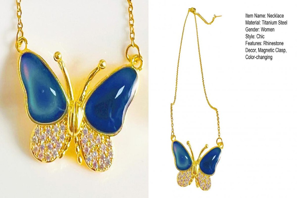 Fairystore| Color-changing Butterfly Necklace Stunning Butterfly ...