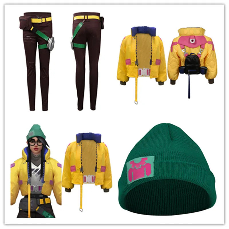 § VALORANT Killjoy Cosplay Costume Adult Women Coat Pants Hat Cap Belt ...