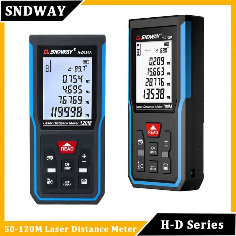SNDWAY Mini Laser Distance Meter 40M-120M Digital Rangefinder Laser ...