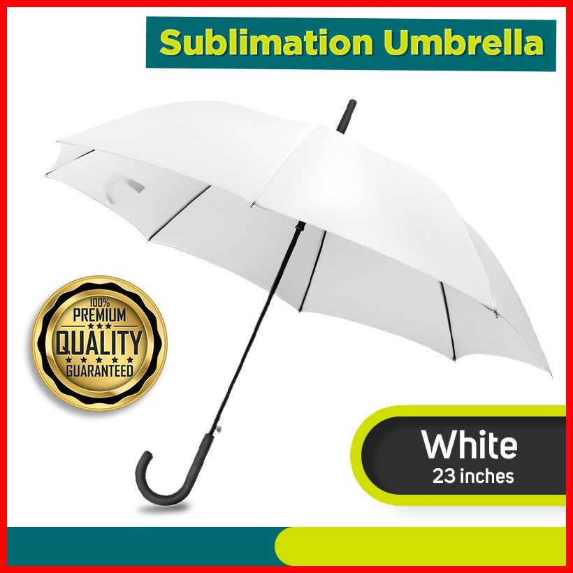 ♂ ∇ ℗ 23 inch Sublimation Umbrella White for UV and Weather Protection ...