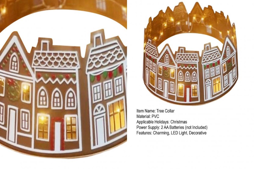 Gzjjx Battery-operated Christmas Tree Collar Wire Edge Design Tree Ring ...