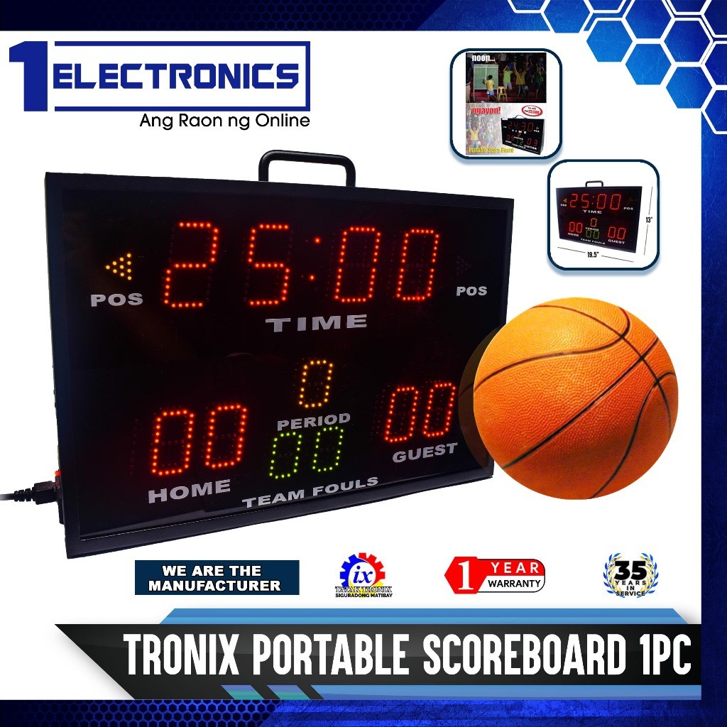 1Electronics Portable Electronic Basketball Scoreboard Tabletop ...