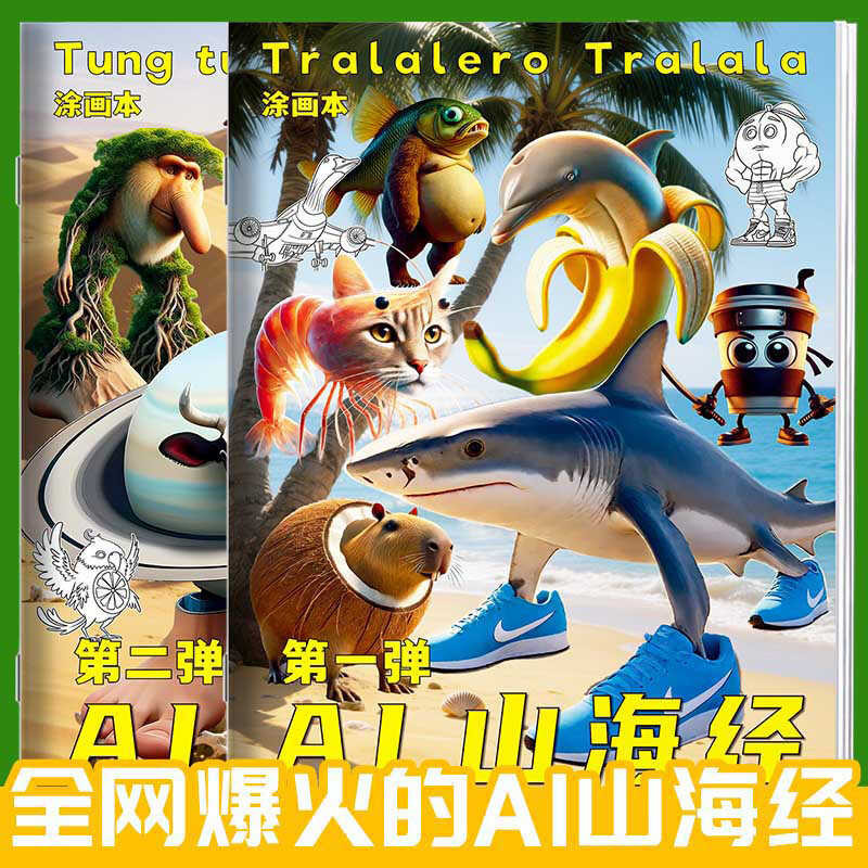 Foreign AI Shan Hai Jing Tong Ge Wooden Stick Line Art Anime Coloring ...