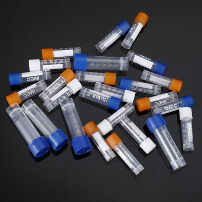Graduated Disposable Plastic Freezing Tubes with Screw Cap Flat Bottom ...