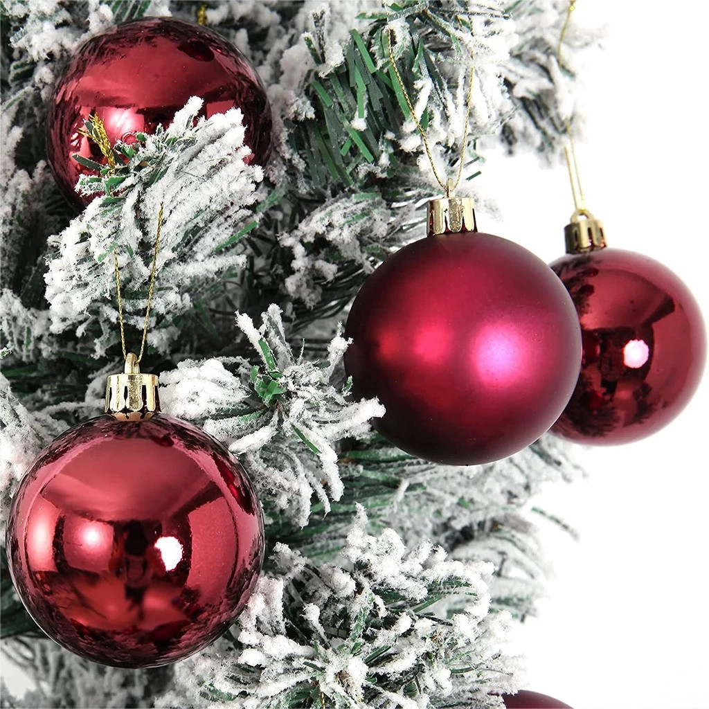 1PCS Christmas Tree Balls 3 Styles XMAS Ornaments 3/4/6/8cm ...