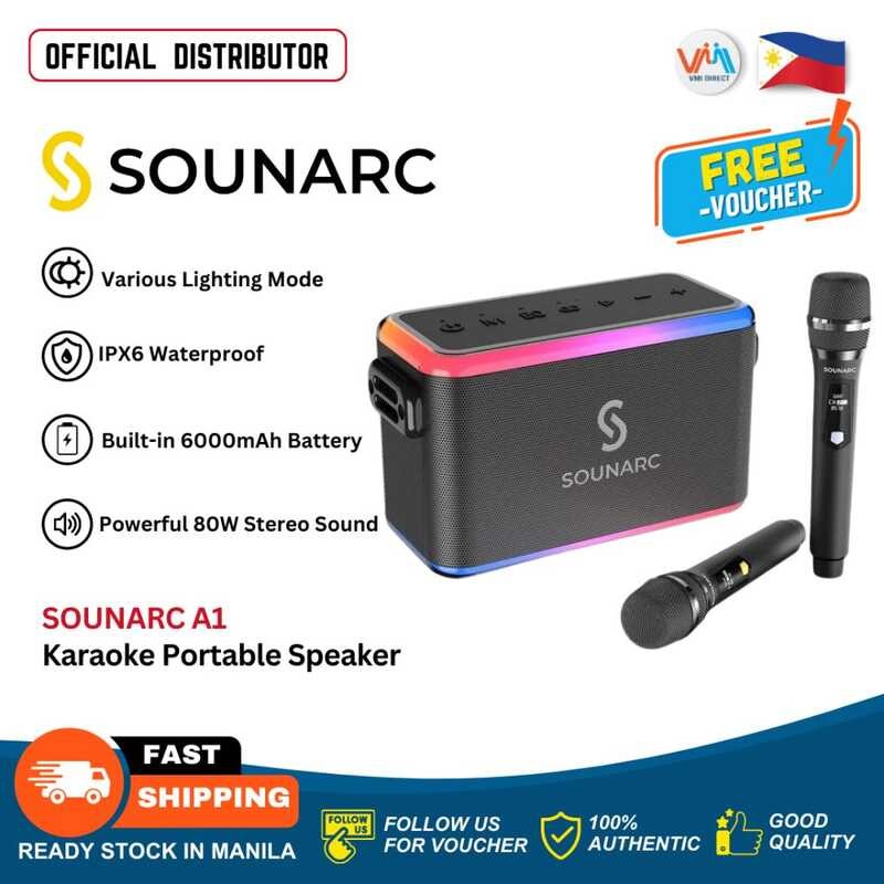 SOUNARC A1 By Tronsmart Bluetooth Karaoke Speaker With 2 Wireless Microphone And Remote Control ...