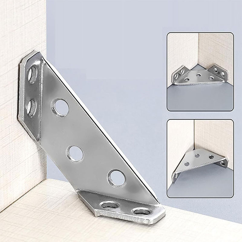 Stainless Steel Corner Brackets - Furniture Angle Shelf Connector ...