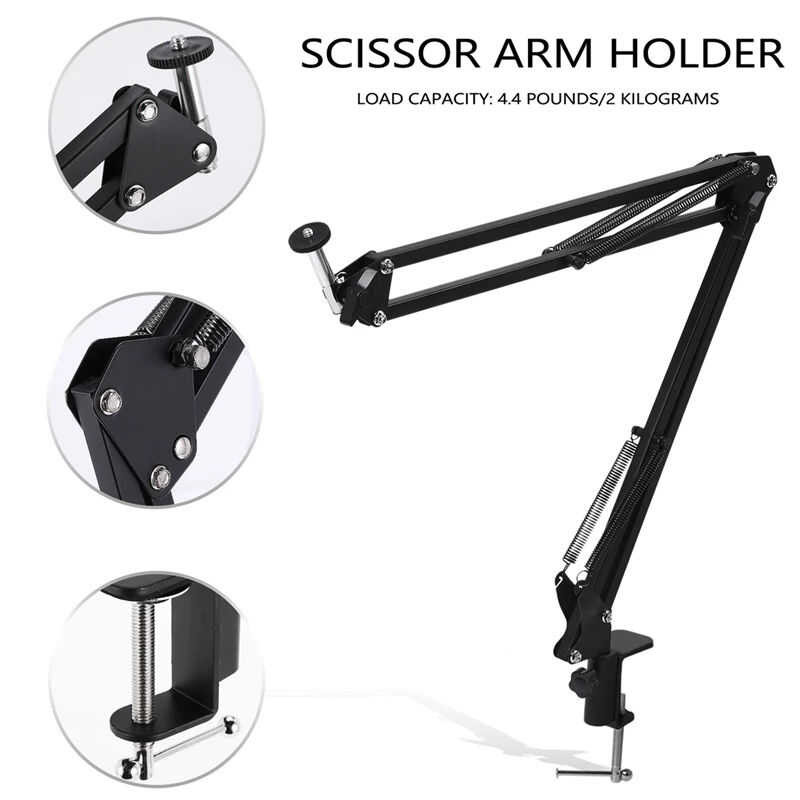 Long Arm Desk Tripod Phone Stand 360° Rotation Adjustable Flexible ...
