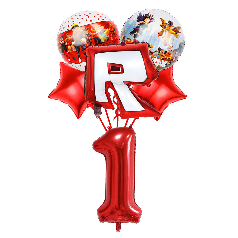 Game Roblox Birthday Theme R Balloon for Kids Party Decor Red Number ...