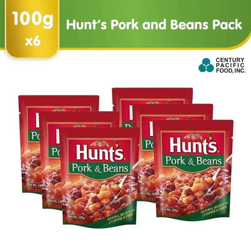 Hunt's Pork & Beans 100g (Pouched) Pack 6 - Good Source of Fiber and ...