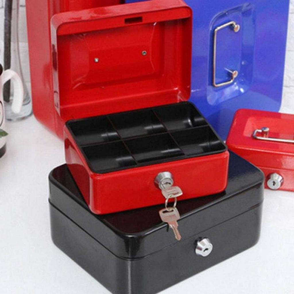 Portable Steel Cash Drawer Lockable Cash Coin Money Organizer Security ...