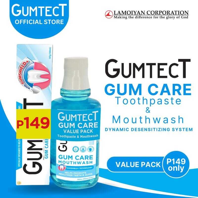 Asz-106 Gumtect Mouth System 300Ml Mouthwash + 100Ml Toothpaste Daily Oral - Gum Care | Shopee ...