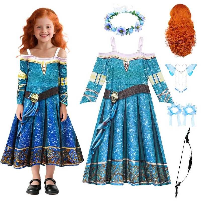 M Halloween Merida Brave Performance Costume Girls Spring And Summer ...