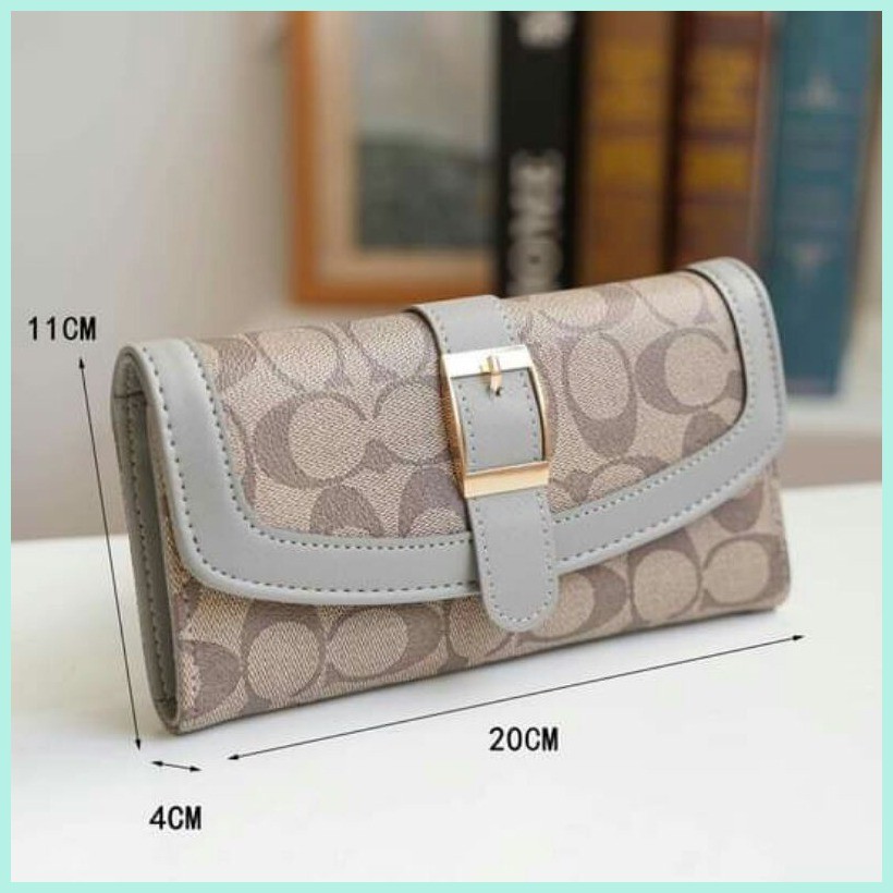 Coach tri-fold long wallet good quality with box | Shopee Philippines