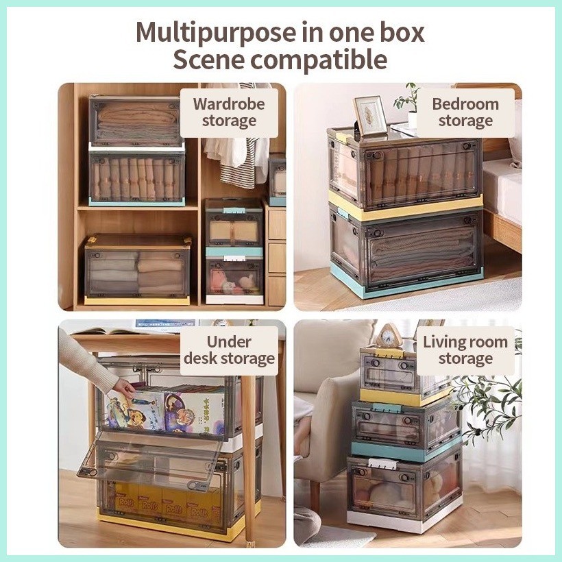 VISION Foldable Storage Box Collapsible Organizer Clothes Stackable ...