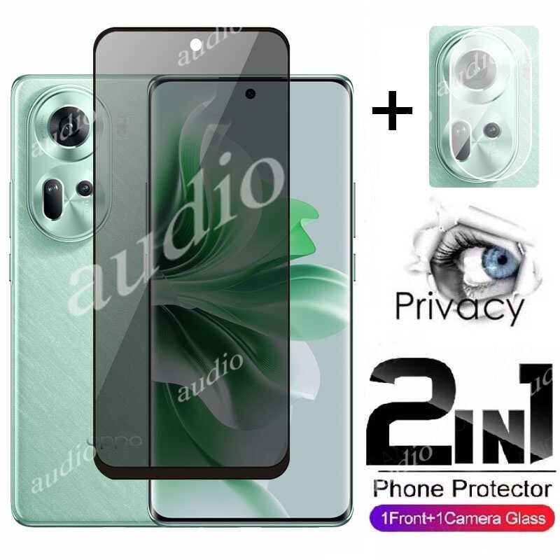 2in1 With Lens Reno 12 11 12Pro 11Pro 2024 Privacy Screen Protector ...