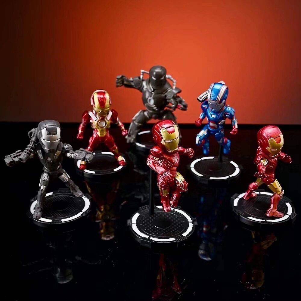 6 domestic Iron Man boxed Iron Man figurines with bases as birthday ...