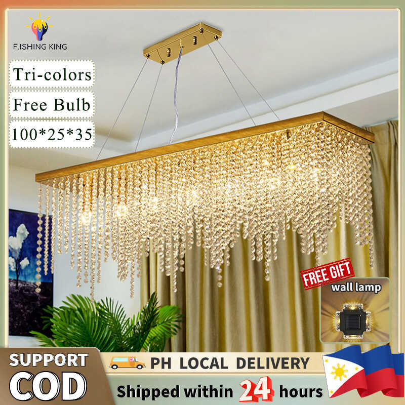 Rectangular Crystal Chandelier Modern Led Tassels Linear Raindrop ...