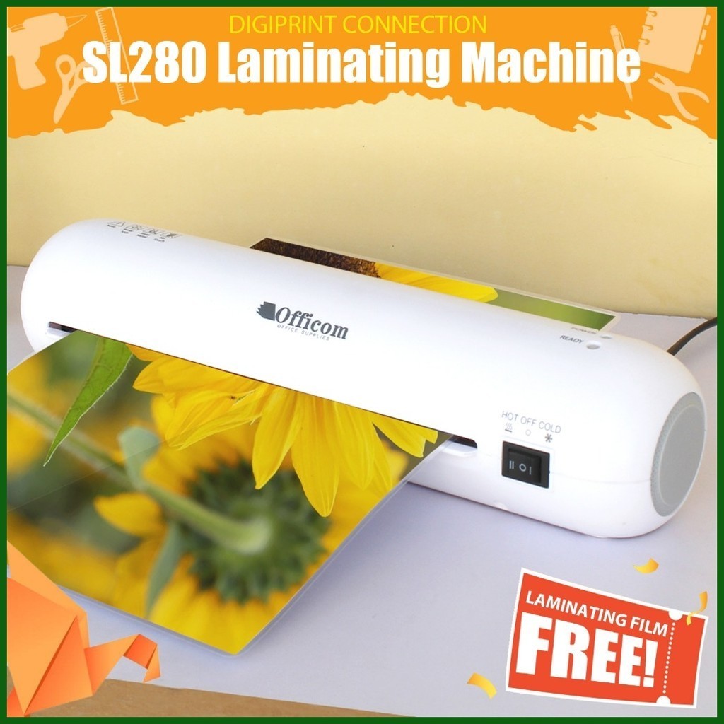 OFFICOM SL280 Laminator Machine (HOT/COLD) A4 Size with FREE LAMINATING ...