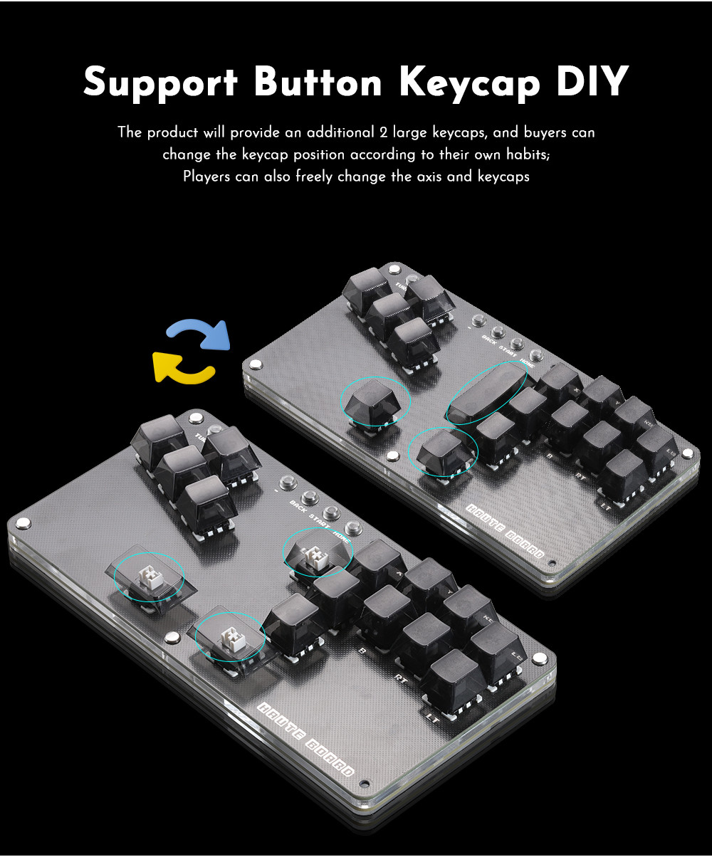 Haute42 Fightstick Hitbox Leverless Controller Mini Stickless Arcade ...