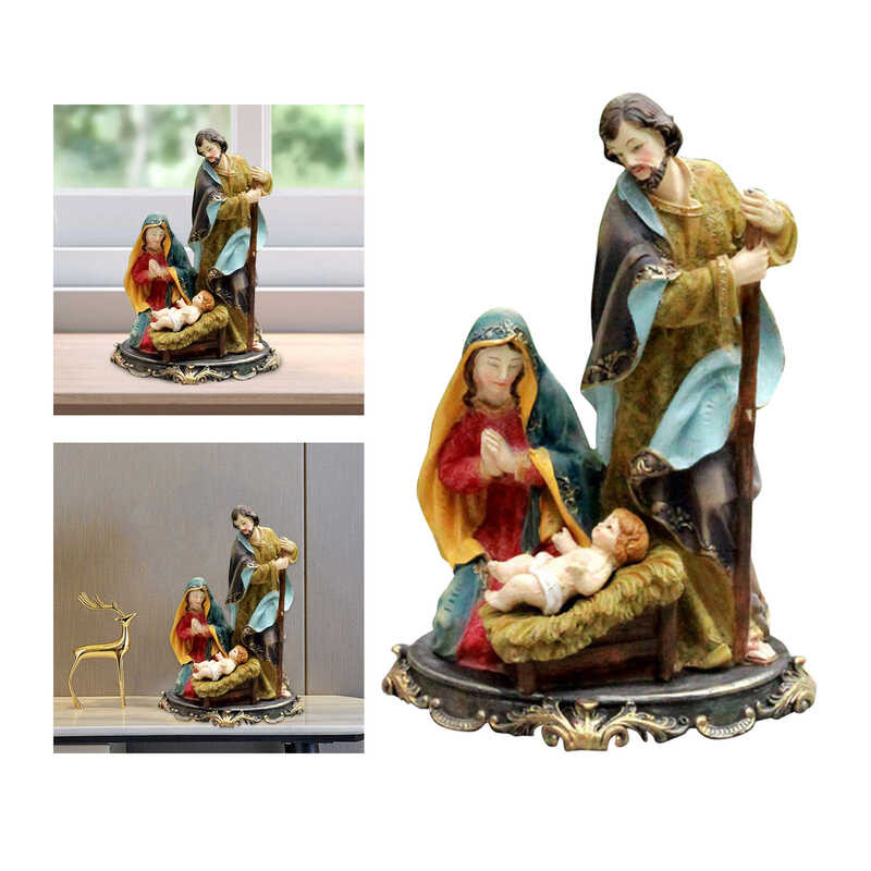 ng Sinilaw liwanag ng Banal na Pamilya Figurines Resin Jesus Christ ...